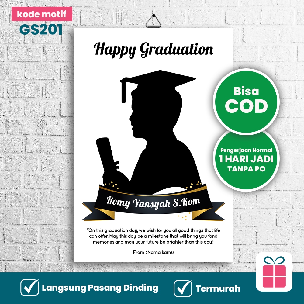 Jual Hadiah / Kado Wisuda Cewek & Cowok Siluet Graduation Motif GS201 MD2 | Shopee Indonesia