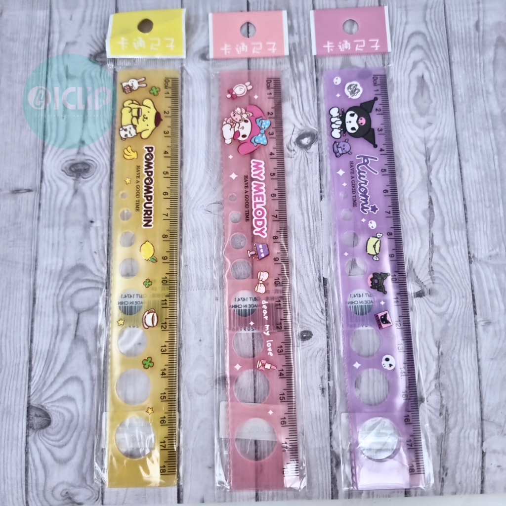 Jual PENGGARIS / RULER MOTIF SANRIO 18CM ADA BENTUK LINGKARAN | Shopee ...