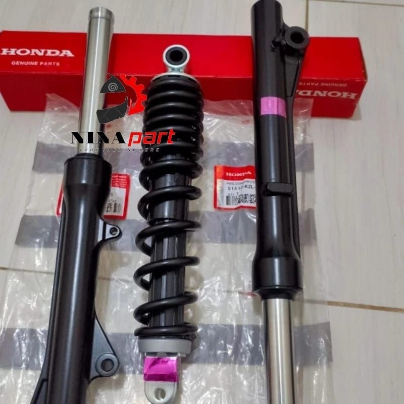 Jual Shockbreaker Belakang + Ashock Tabung Depan belakang KZL / K25 Honda Beat Karbu Beat Fi ...