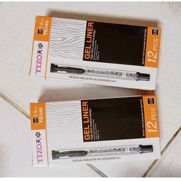 Jual (12 pcs) PULPEN TIZO GEL LINER TEBAL 1,0 Mm TINTA HITAM/BIRU ...