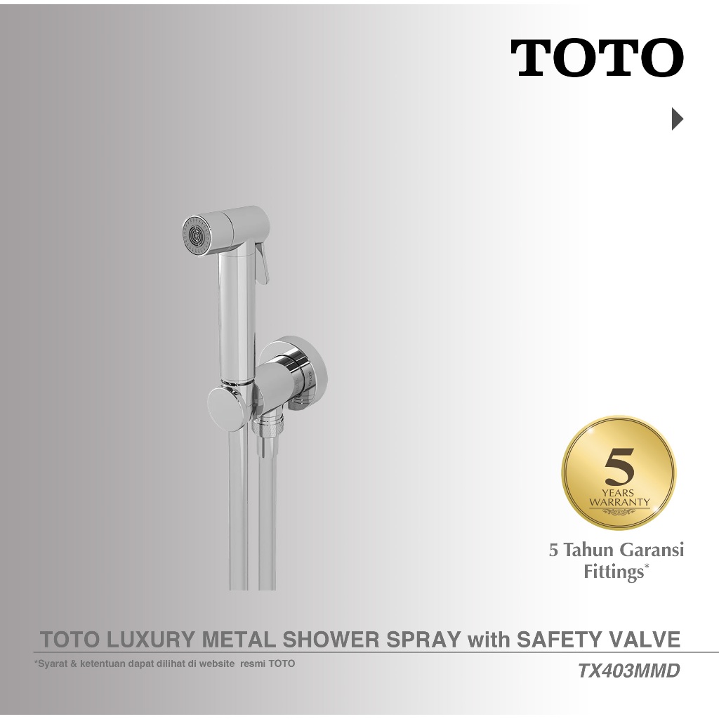 Jual TOTO Luxury Metal Shower Spray With Safety Valve TX403MMD | Spray ...