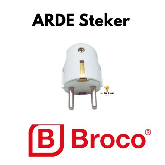 Jual BROCO STEKER ARDE / 2P PUTIH 13310 (1331055) NEW GEE colokan kabel ...