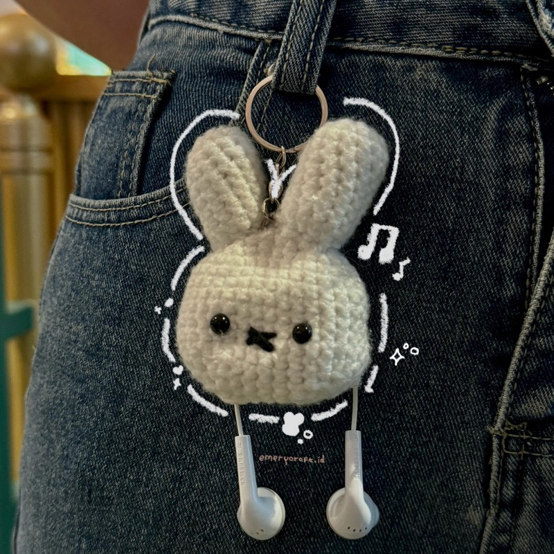 Jual [EMERYCRAFT] Miffy Pouch Headset Crochet | Miffy Kantong Headset ...