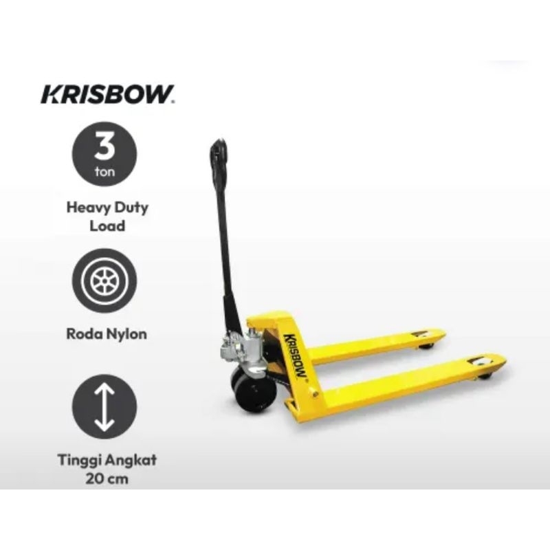 Jual hand pallet krisbow 3 ton heavy duty 55 x 115cm 3ton original ...