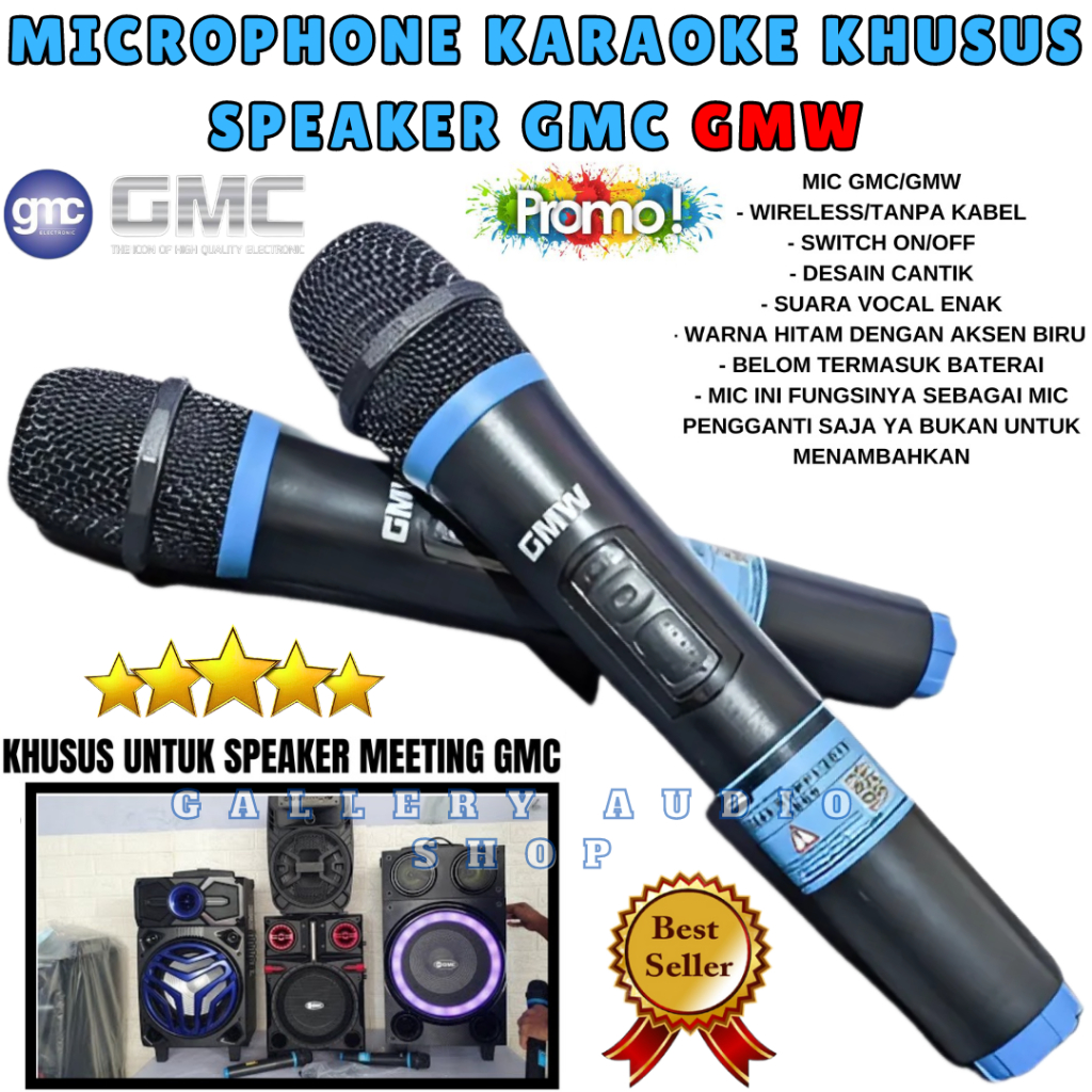 Jual MIicrophone Karaoke Wireless GMC Seri GMW (Isi 1 Pcs) | Mic GMC ...