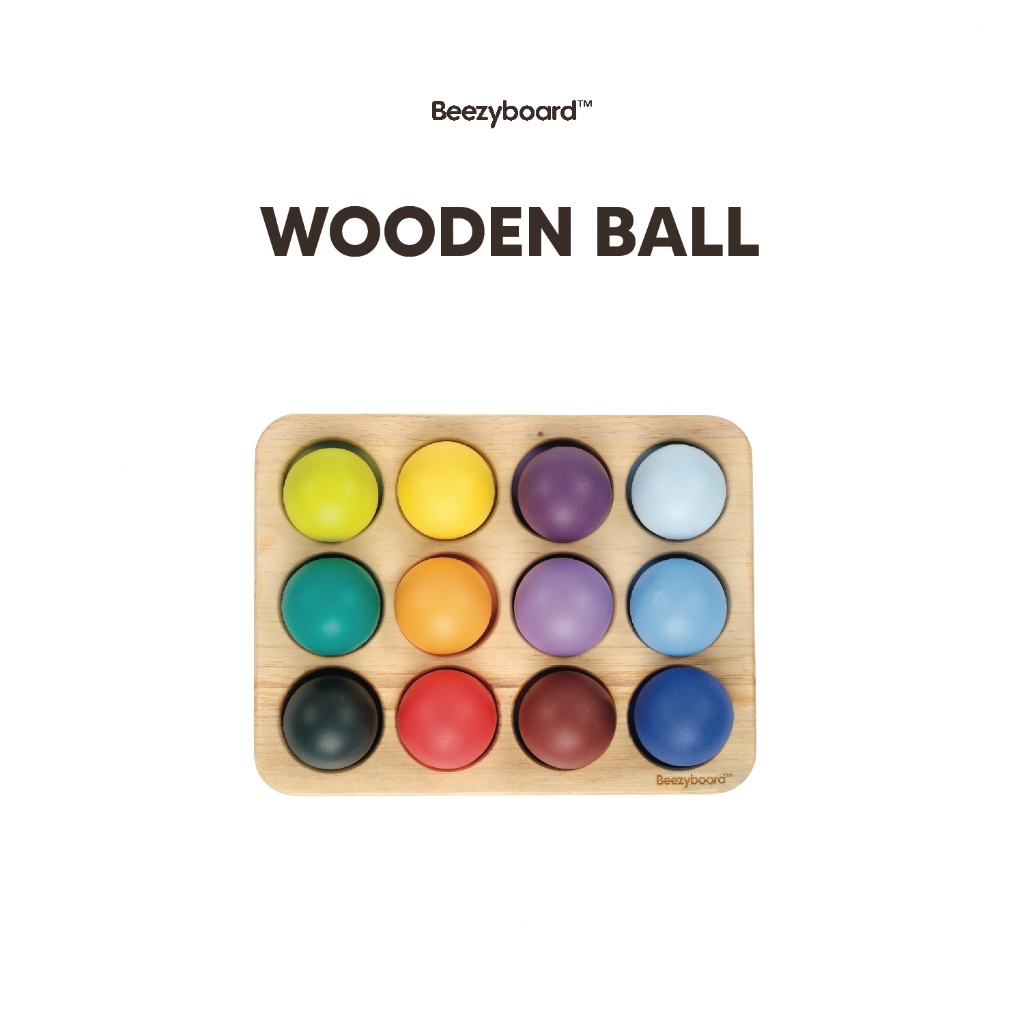 Jual Beezyboard - Wooden Ball - mainan bola kayu/mainan mensortir warna ...