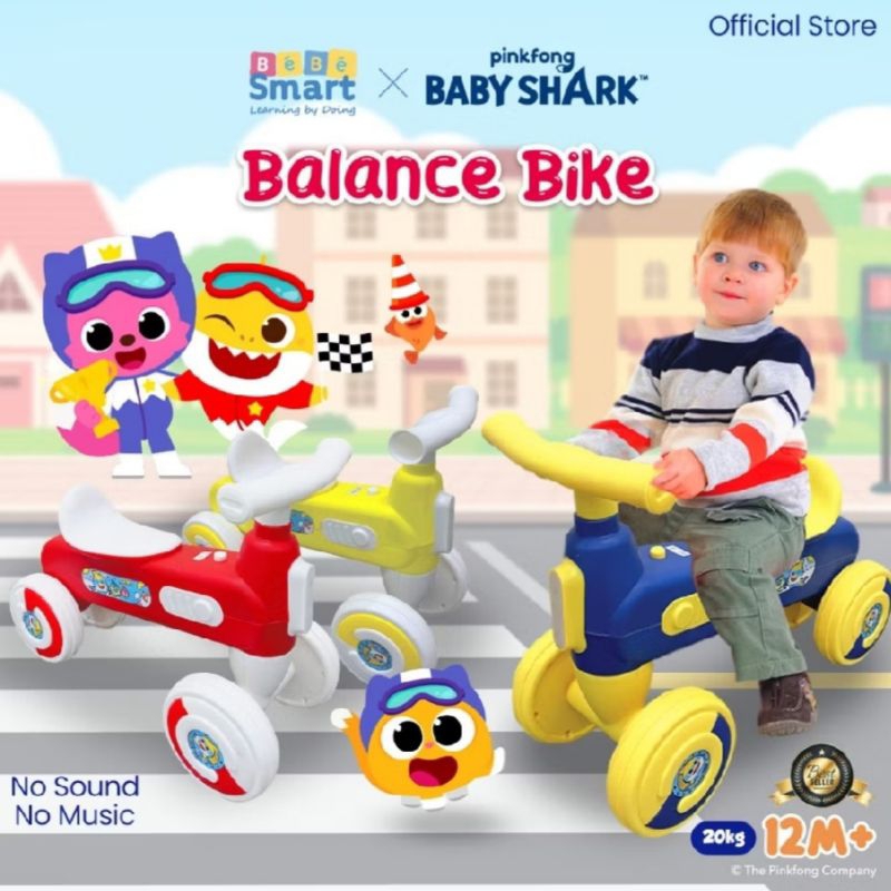 Jual Bebe Smart Balance Bike A Pink Fong / Balance Bike Baby Shark | Shopee Indonesia