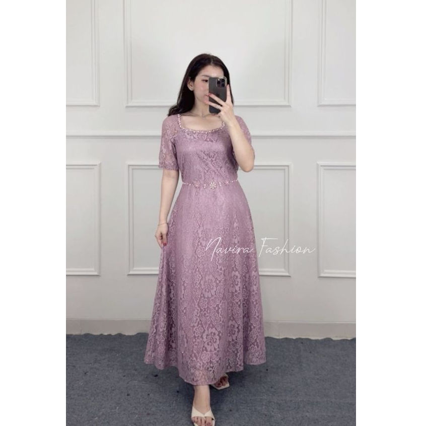 Jual Navira - Caren Dress New Motif - Dress Brokat - Dress Pesta ...