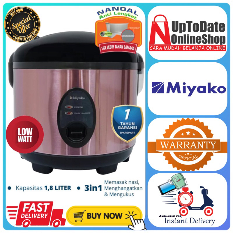 Jual RICE COOKER MIYAKO MCM-508SBC MCM508SBC 508SBC NANOAL ANTI LENGKET ...