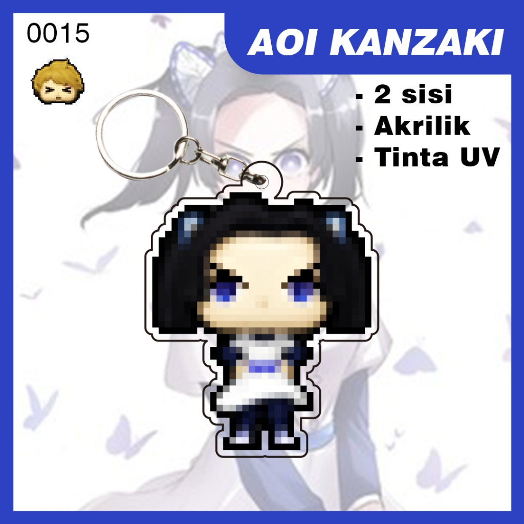 Jual Keychain Pixel Animation Demon Slayer Aoi Kanzaki - 15, Gantungan ...
