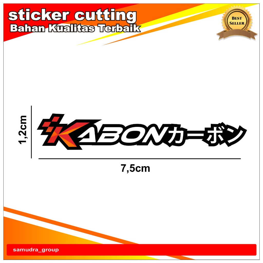 Jual STIKER LOGO KABON PARTS CARBON STICKER PRINT CUT MOTOR isi 2pcs ...