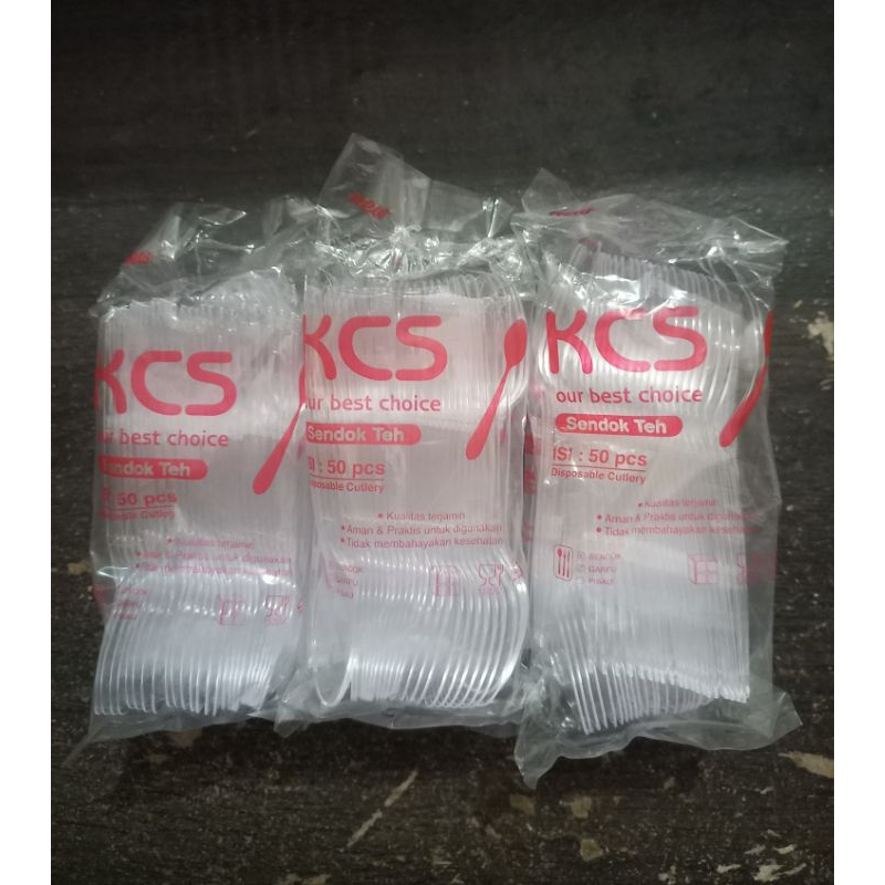 Jual Sendok teh merk KCS warna Bening 1 bks isi 50 pcs | Shopee Indonesia