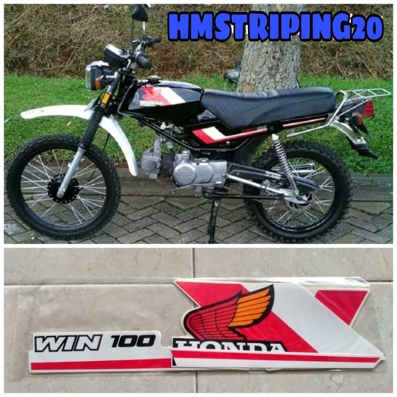Jual STRIPING STIKER HONDA WIN 100 HITAM LIS MERAH PUTIH BODY STANDAR ...