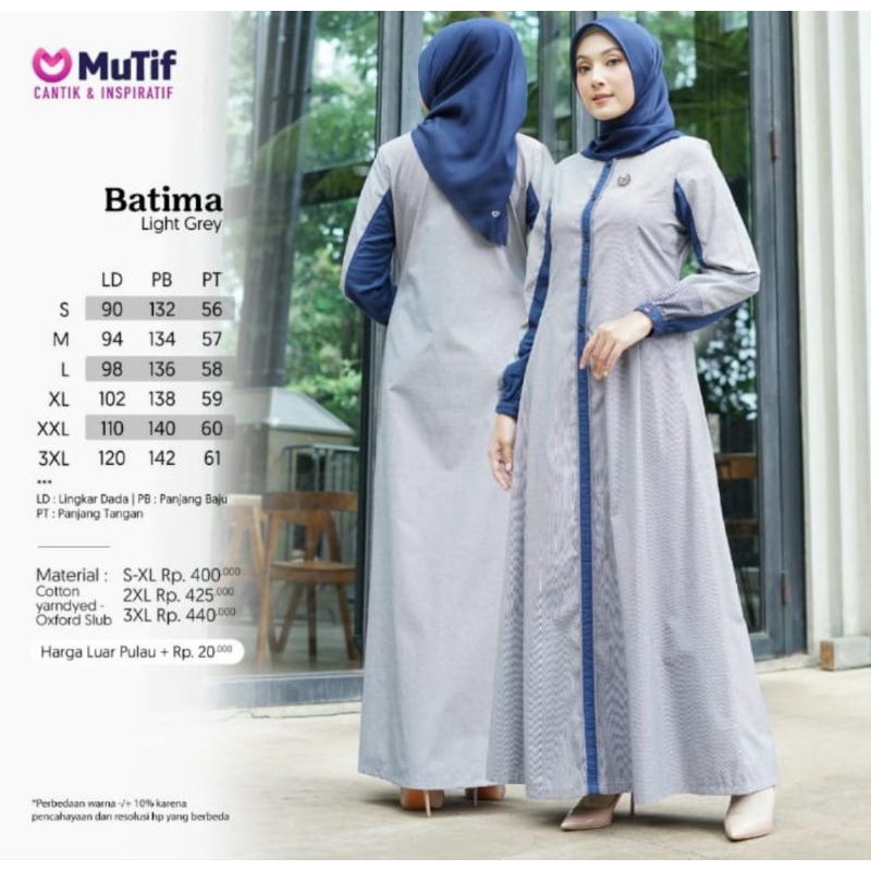 Jual GAMIS BATIMA LIGHT GREY BY MUTIF | Shopee Indonesia
