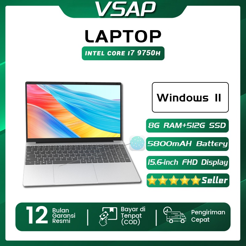 Jual VSAP Notebook Laptop Intel Core i7 9750H-VNJH1502/RAM8GB+SSD512GB Windows 11 14 inch HD ...