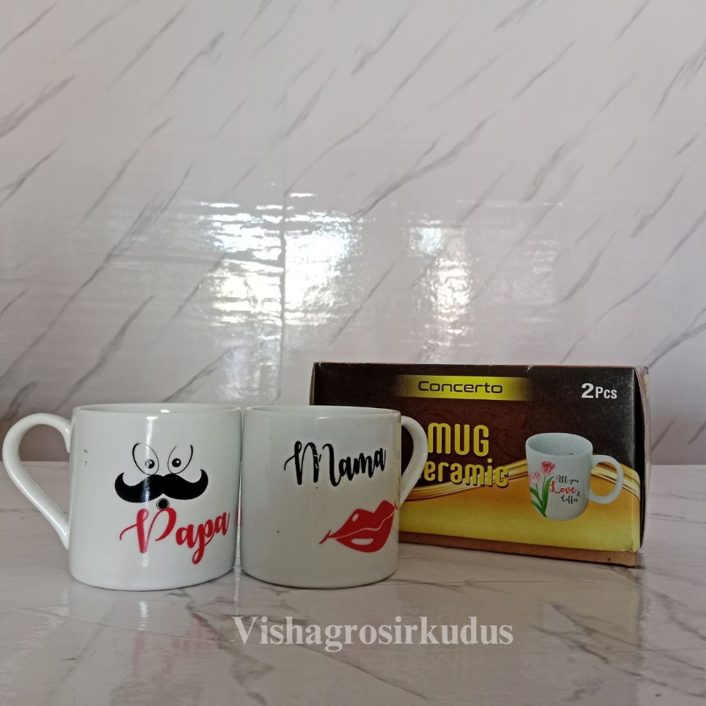 Jual Mug Keramik Papa Mama Cantik dan Elegan | Shopee Indonesia