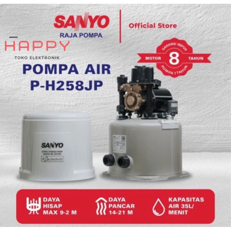 Jual Pompa Air Sanyo PH258JP Otomatis Extra Strong Made In Japan | Shopee Indonesia