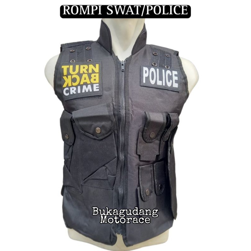Jual Rompi Motor SWAT POLICE Bikers Vest Body Protector Pelindung Dada ...