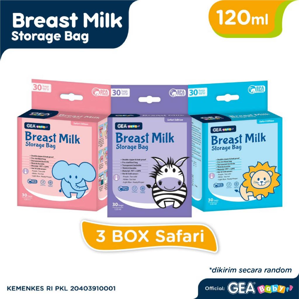 Jual Paket 3 BOX GEA Baby 120ml Breast Milk Storage Bag | Shopee Indonesia