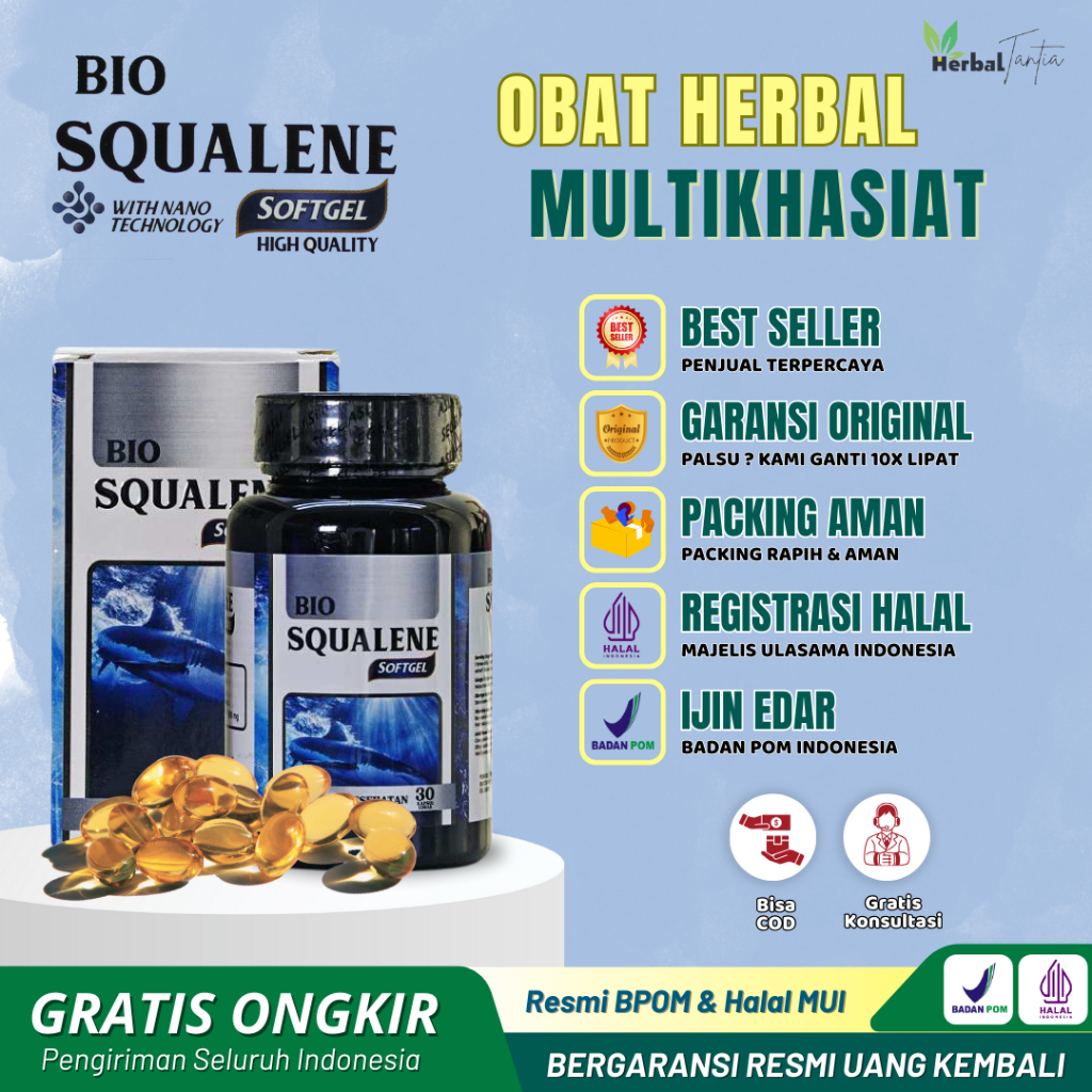 Jual Bio Squalene Softgel Vitamin Omega 3 Minyak Hati Ikan Hiu Fish Oil ...