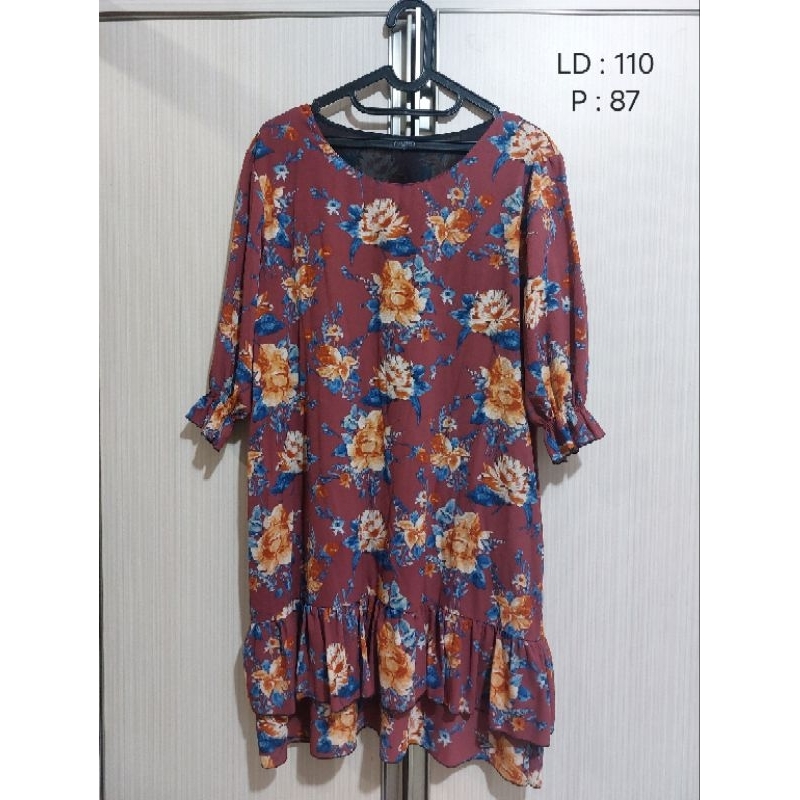 Jual Mini Dress/Blouse Bunga Casual/Semiformal Rumbai (no brand ...