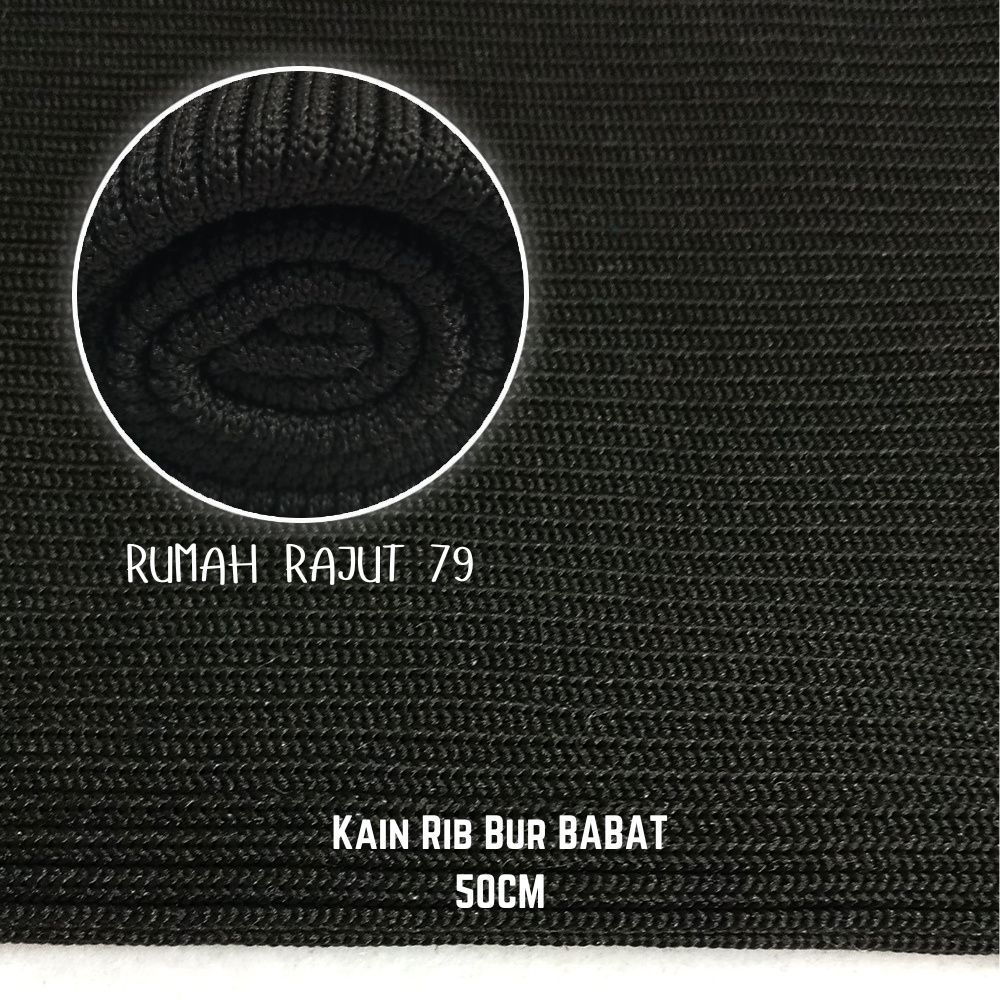 Jual Kain Rib Bur Babat 2x1 Bahan Polyester Tebal Warna Hitam Abu Muda ...