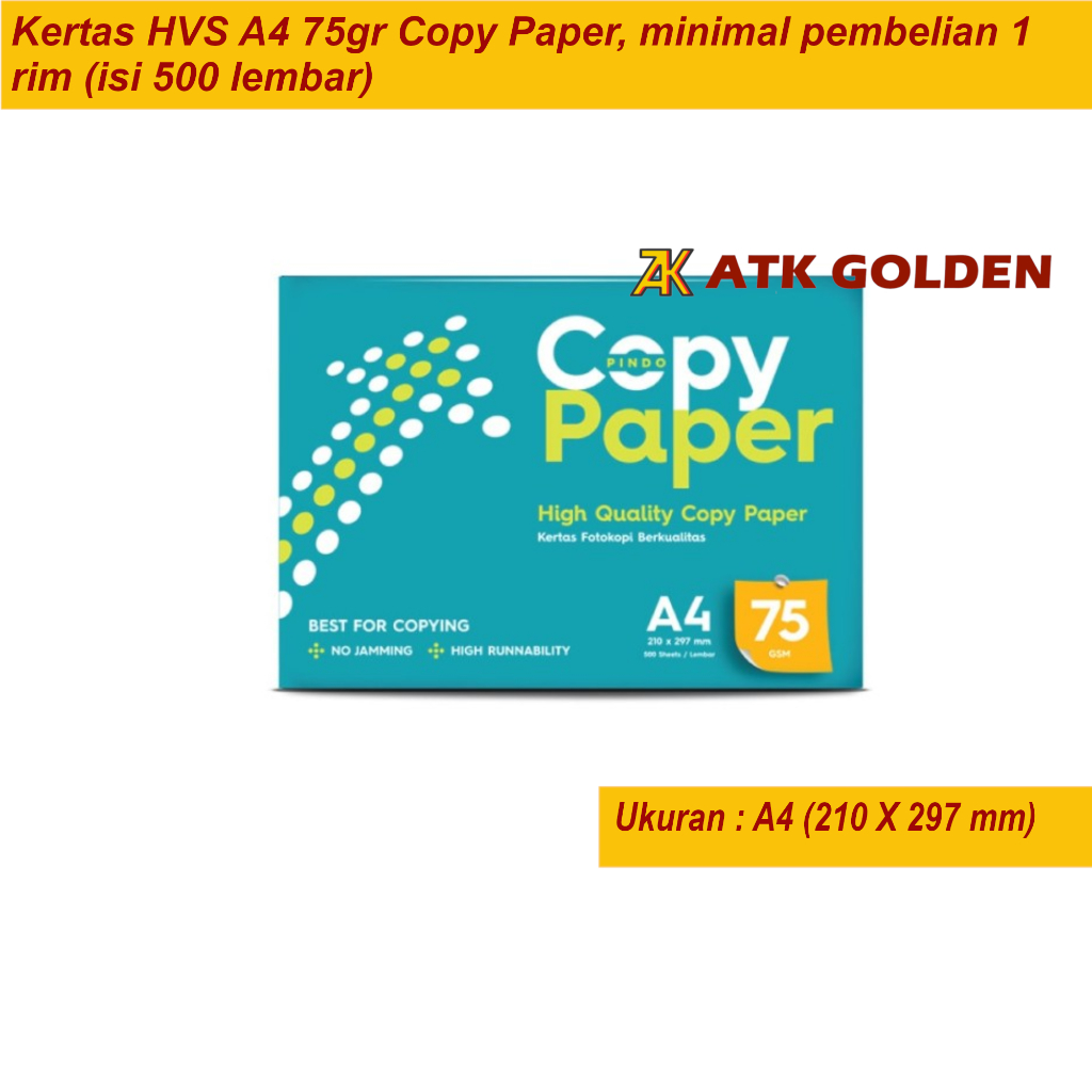 Jual TERMURAH Kertas HVS A4 75gr Copy Paper | Shopee Indonesia