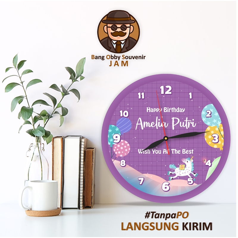 Jual KADO ULANG TAHUN JAM DUDUK KAYU CUSTOM NAMA UNIK 10CM SOUVENIR ...