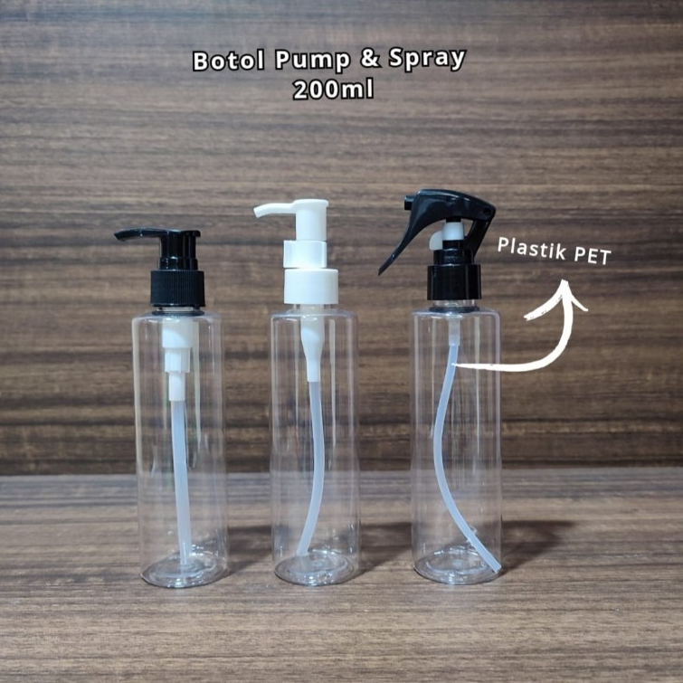 Jual Botol Spray Pump Botol plastik PET Botol Spray Mist 200ml Botol ...