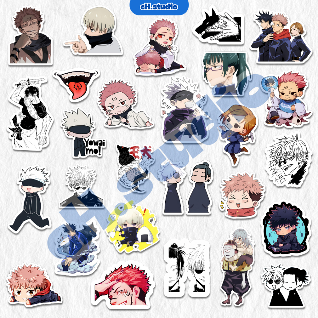 Jual Stiker Pack Anime 60 PCS JUJUTSU KAISEN GOJO YUJI Vinyl Tahan Air ...
