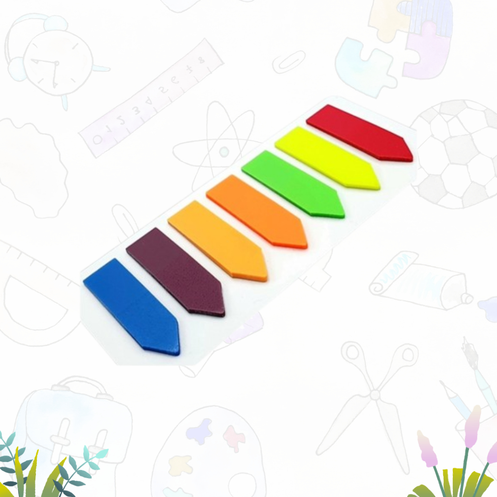 Jual Pembatas Buku / Post It Sign Here Benefit IM-708 Plastik 7 Warna ...