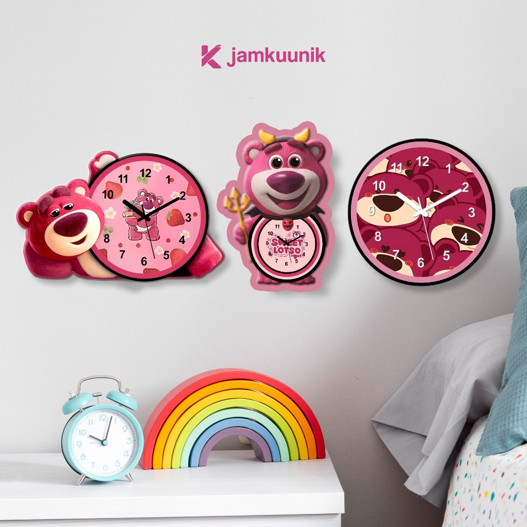 Jual Jam Dinding Ukir Karakter Kartun Lotso Lucu Dekorasi Kamar Unik ...