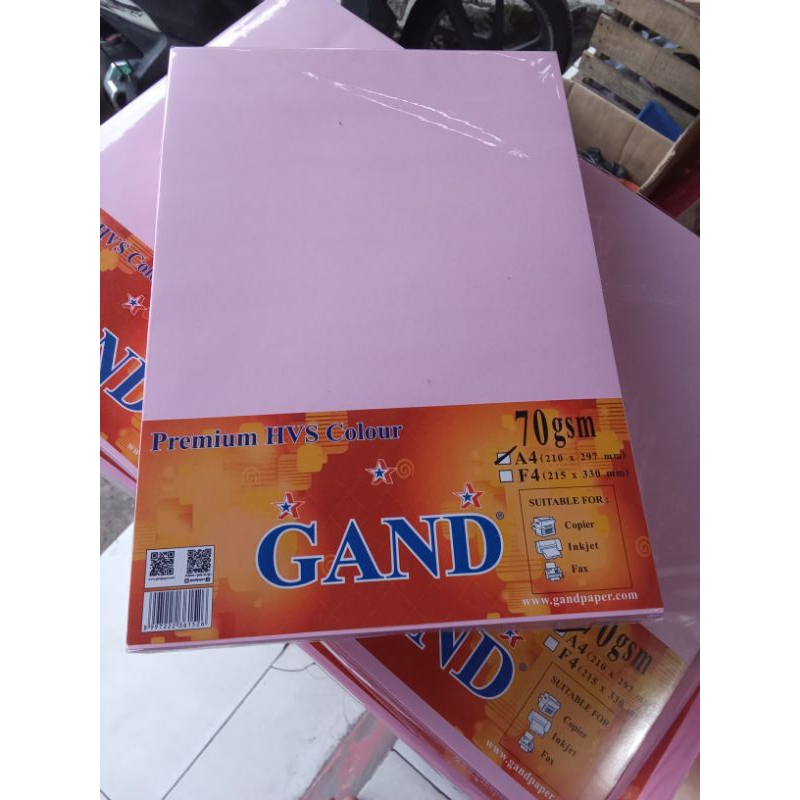 Jual kertas hvs a4 gand warna merah muda 1 pack | Shopee Indonesia