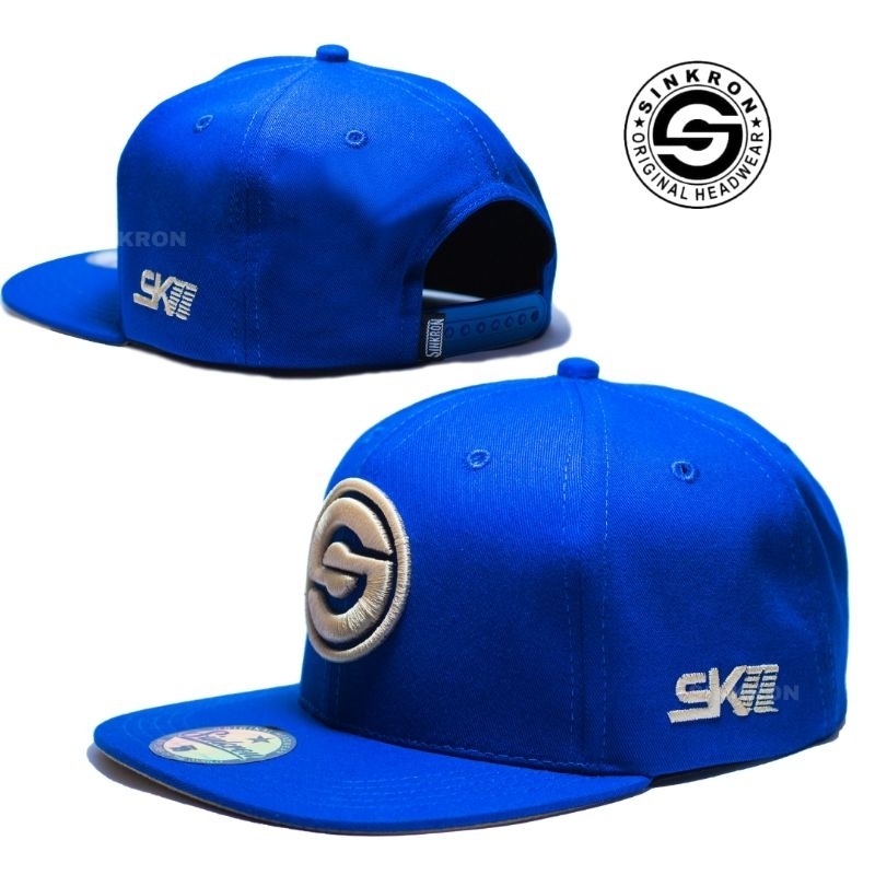 Jual Topi Snapback Pria/HIP HOP SINKRON Blue Logo S Cream | Shopee ...