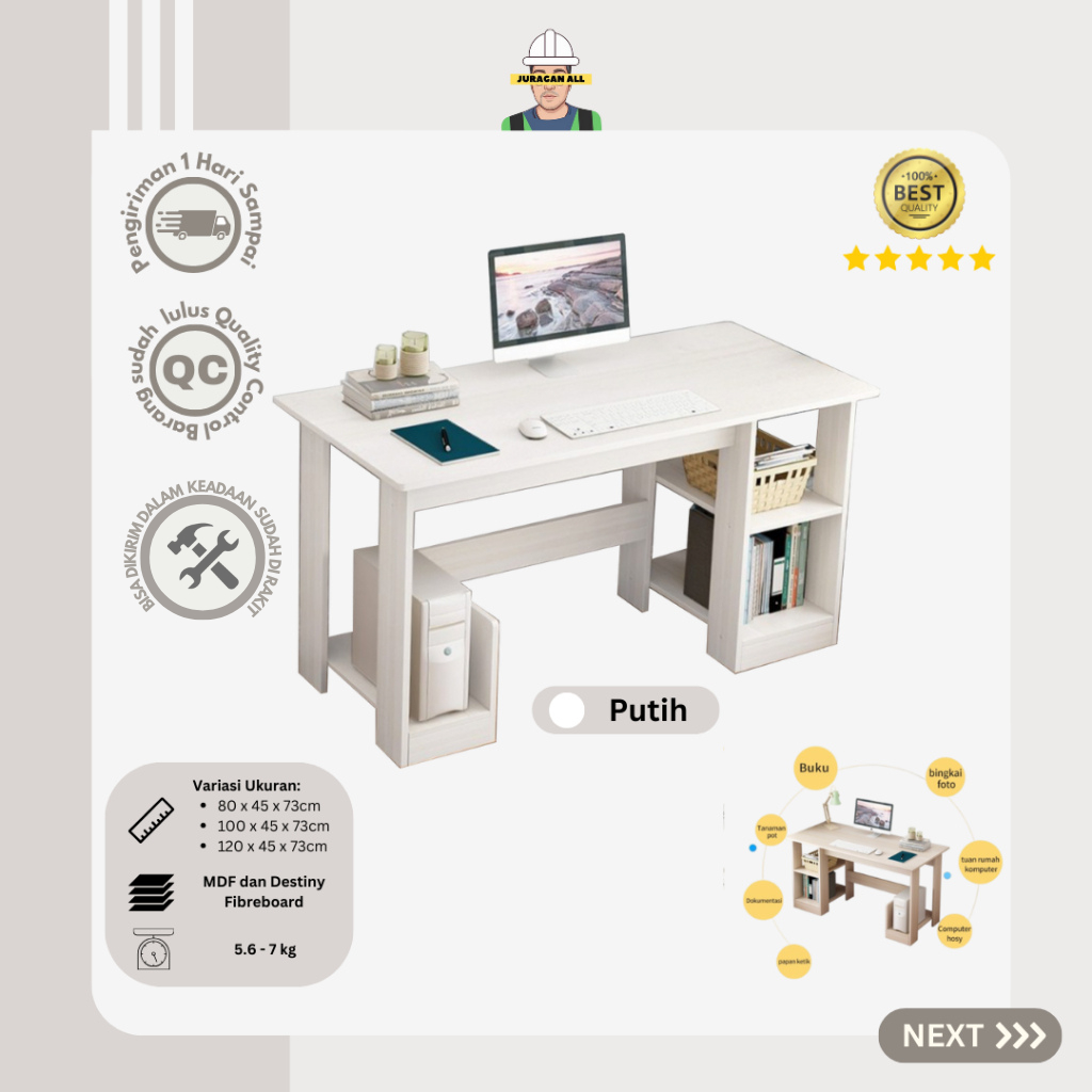 Jual MEJA BELAJAR/MEJA KOMPUTER PC/MEJA KERJA/MEJA GAMING/MEJA KANTOR ...
