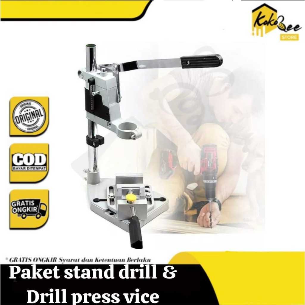 Jual Dudukan Bor Tangan Stand Bor Duduk Set Paket Stand Drill Bor ...