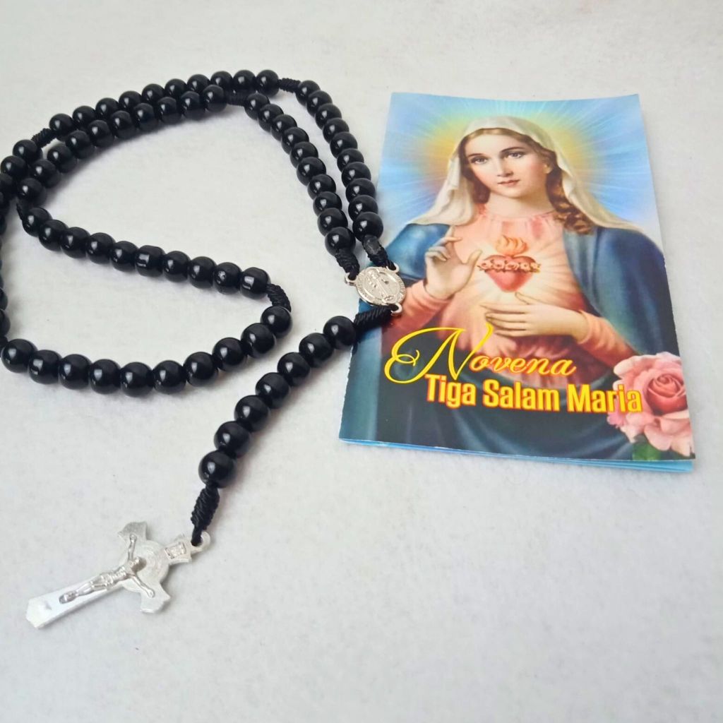 Jual SATU paket doa novena tiga salam maria DAN rosario 77 bapa kami batu black egyptian ...