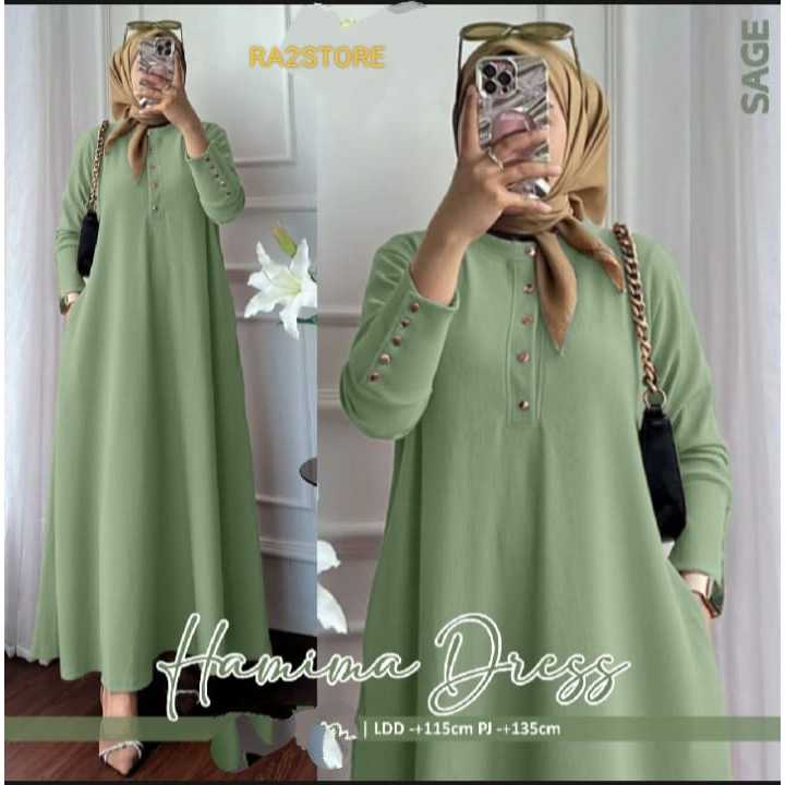 Jual DRESS WANITA MUSLIMAH KEKINIAN VIRAL TERBARU//GAMIS POLOS HAMIMA CRINKLE AIRFLOW TERLARIS ...