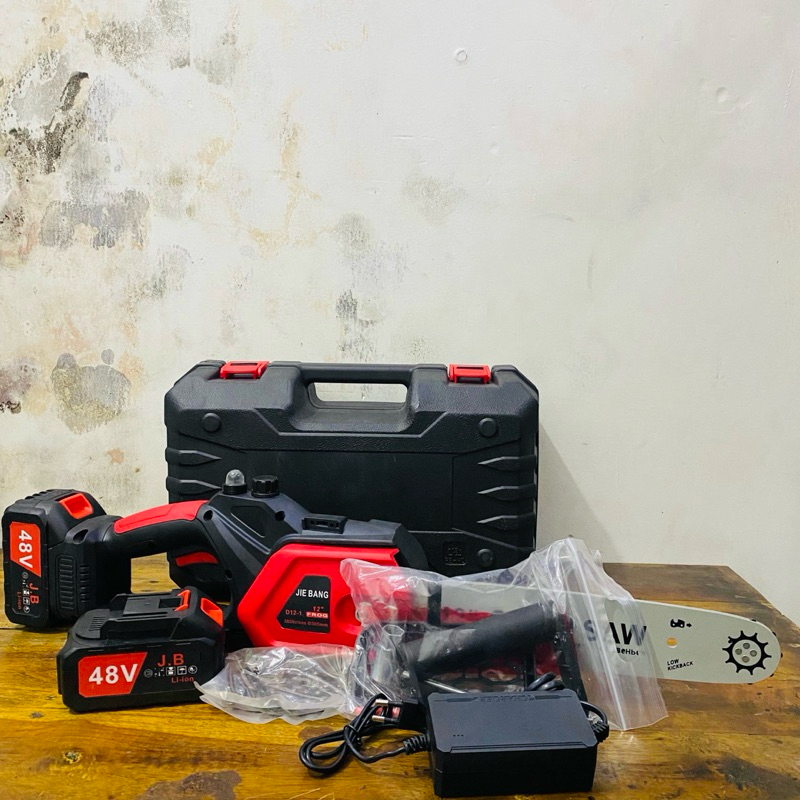 Jual Mesin Pemotong Kayu Elektrik 12 Inch Portable Chain Saw Cordless ...