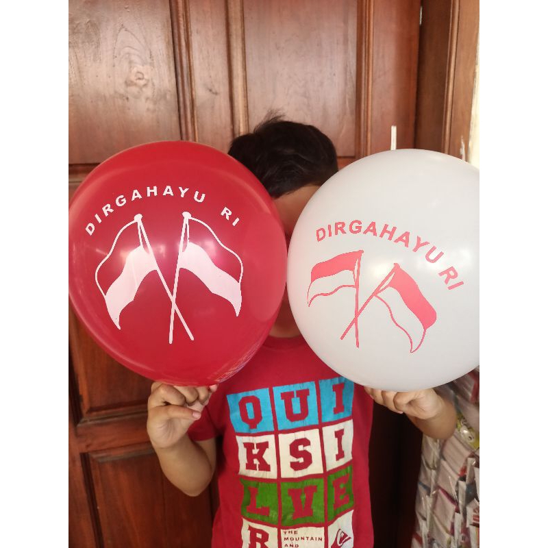 Jual Balon Merah putih Dirgahayu indonesia || balon kemerdekaan ecer ...