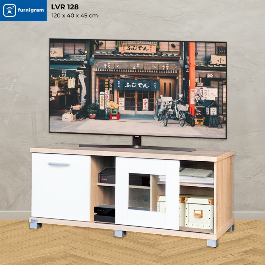 Jual Meja TV Rak TV sliding minimalis lunar LVR-128 | Shopee Indonesia