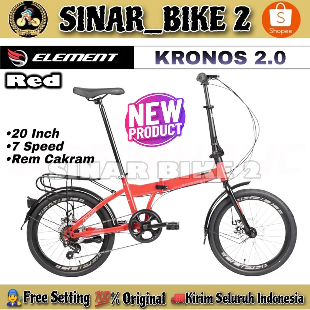 Jual Sepeda Lipat ELEMENT KRONOS 2.0 Ukuran 20 Inch Boncengan 7 Speed ...