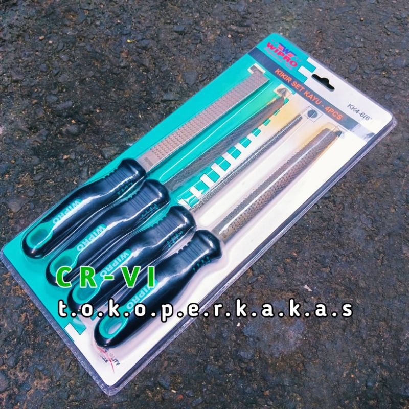 Jual Kikir Kayu Wipro Files Wood 4 pcs 8 inch Good Quality Original ...