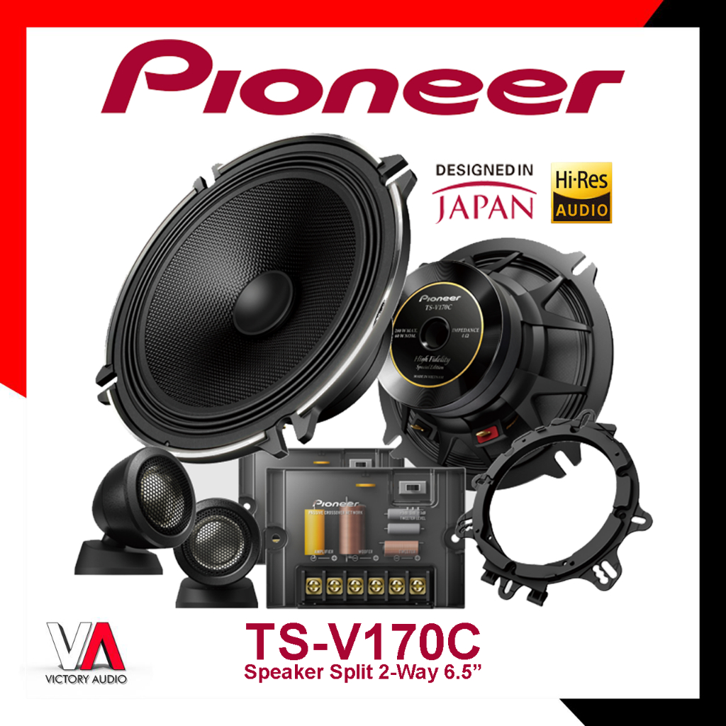 Jual Speaker Split 2-Way Component System Audio Mobil PIONEER TS-V170C ...