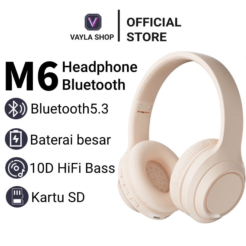 Jual M6 Headphone Bluetooth 5.3 Dual HIFI Stereo Noise Reduction Bass ...