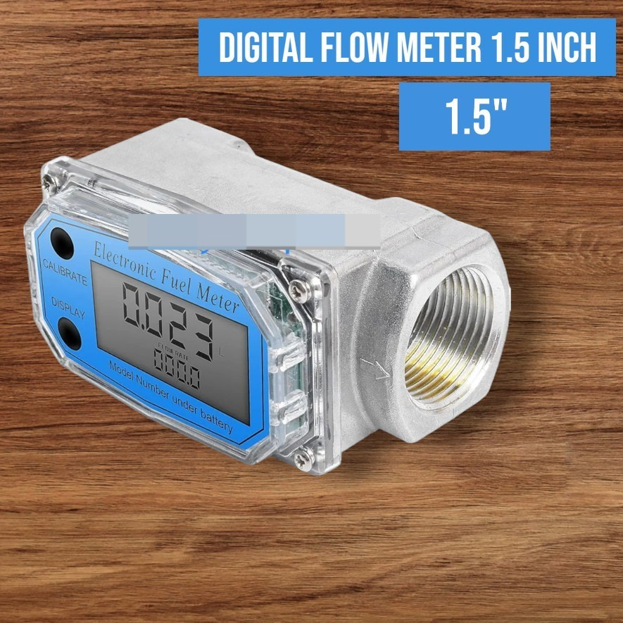 Jual Digital flow meter turbin display Lcd fuel flowmeter 1'5 inch ...