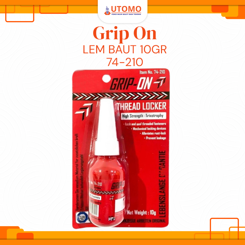 Jual Lem Besi Baut Mur Sekrup GRIP ON 10G / Lem Penguat Mur Baut Lem ...