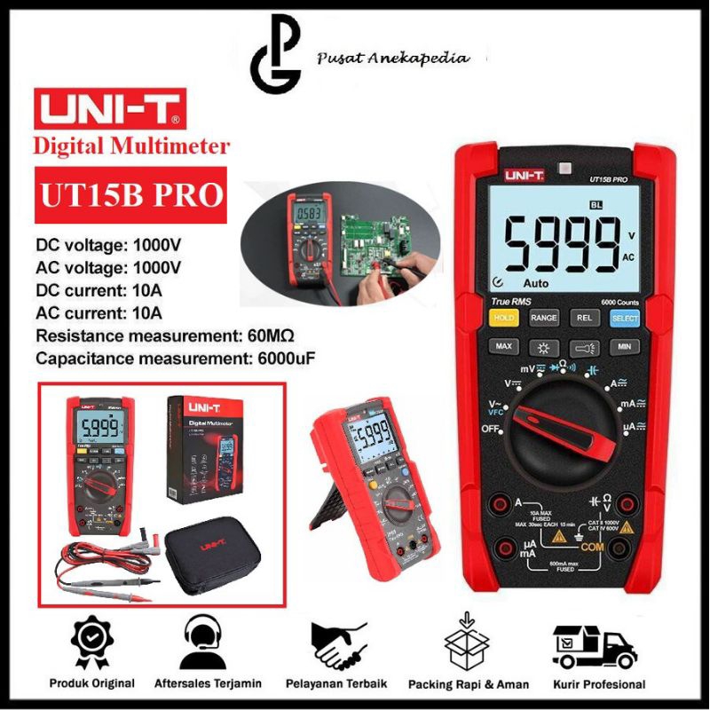 Jual UNI-T UT15B PRO Multimeter Digital VFC Multimeter True RMS UT15B PRO | Shopee Indonesia