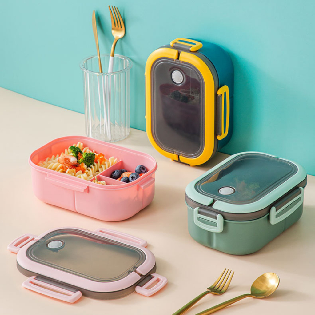 Jual KOTAK MAKAN BENTO LUNCH BOX SET TRANSPARANT BPA FREE 1200 ML | Shopee Indonesia