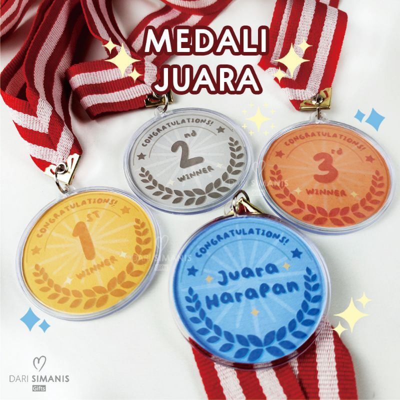 Jual MEDALI JUARA LOMBA - medali juara satu dua tiga custom medali akrilik | Shopee Indonesia